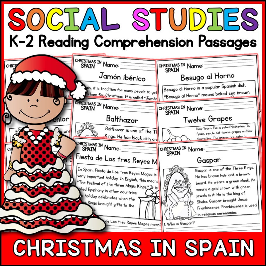 Christmas in Spain Social Studies Reading Comprehension Passages K-2 ...