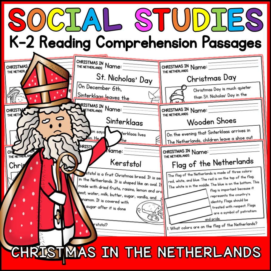 Christmas in the Netherlands Social Studies Reading Comprehension ...