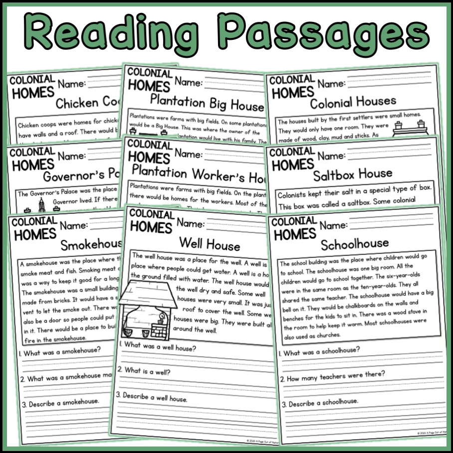 Colonial Blacksmith Social Studies Reading Comprehension Passages K-2 ...