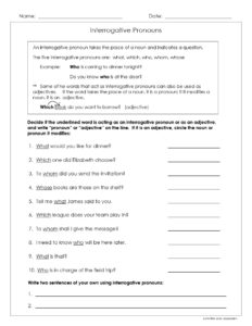 Demonstrative & Interrogative Pronouns - Grades 4-5-6 - Practice/Review ...