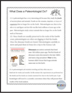 Fossils and Paleontologist Reading Comprehension - Made By Teachers