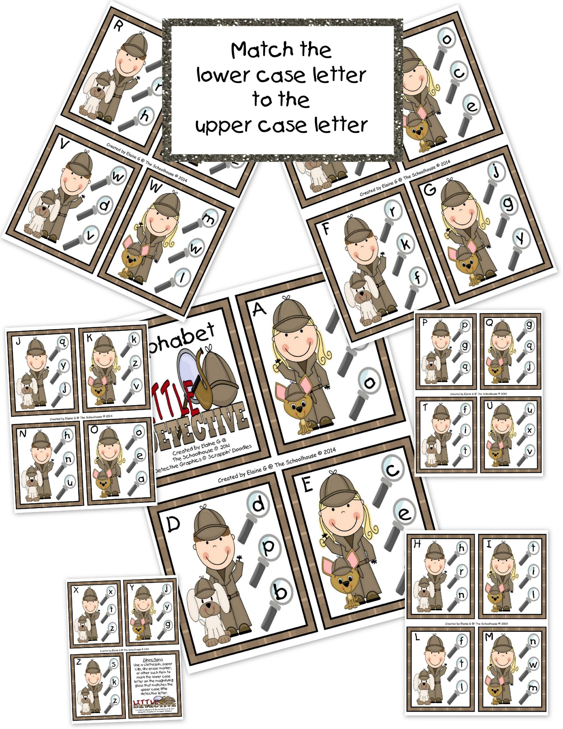 Alphabet ABC Clip Cards with Detectives | Made By Teachers