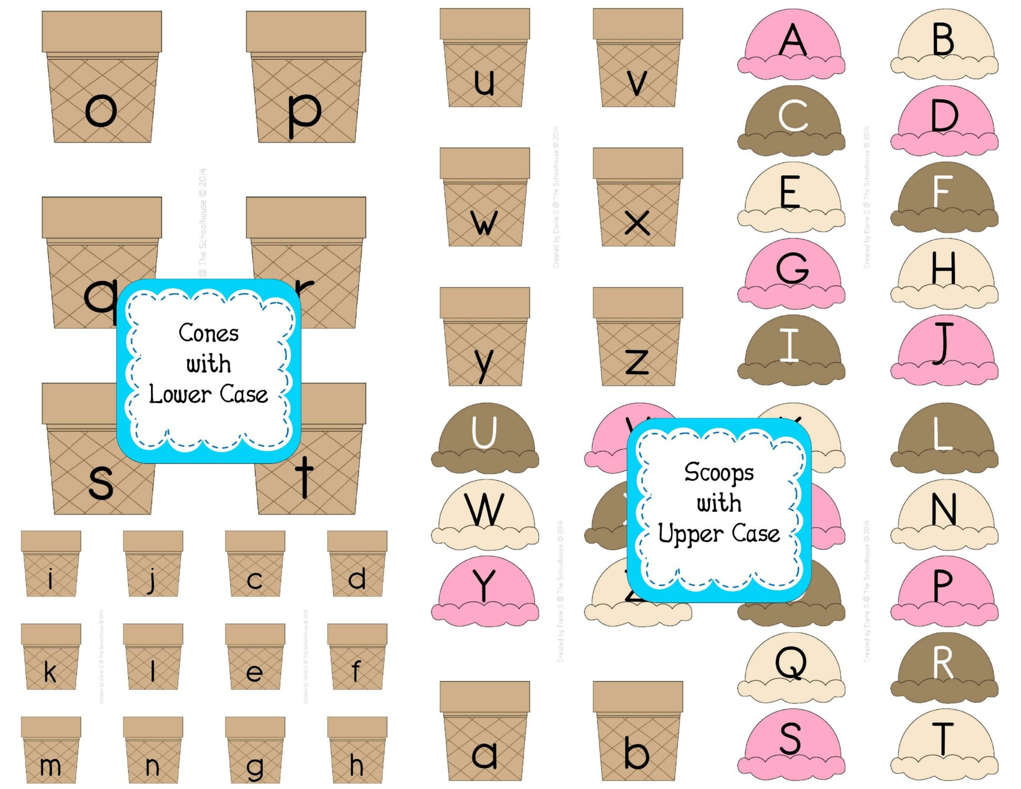 Alphabet ABC Upper and Lower Case Match - Ice Cream | Made By Teachers