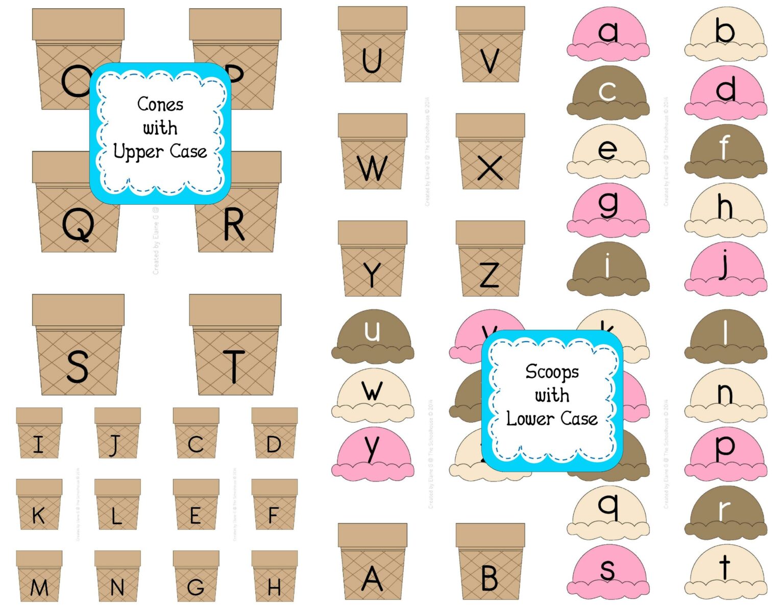Alphabet ABC Upper and Lower Case Match - Ice Cream | Made By Teachers