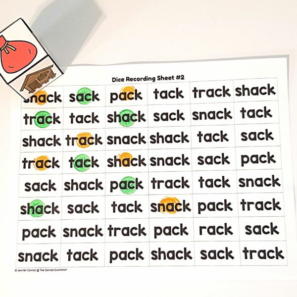 ACK Words Dice Games - A Ending Digraphs Phonics Game - Made By Teachers
