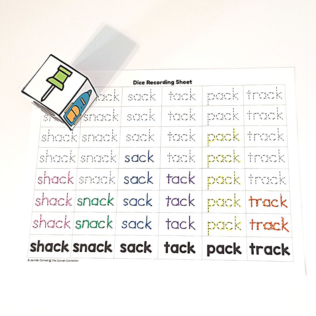 ACK Words Dice Games - A Ending Digraphs Phonics Game - Made By Teachers