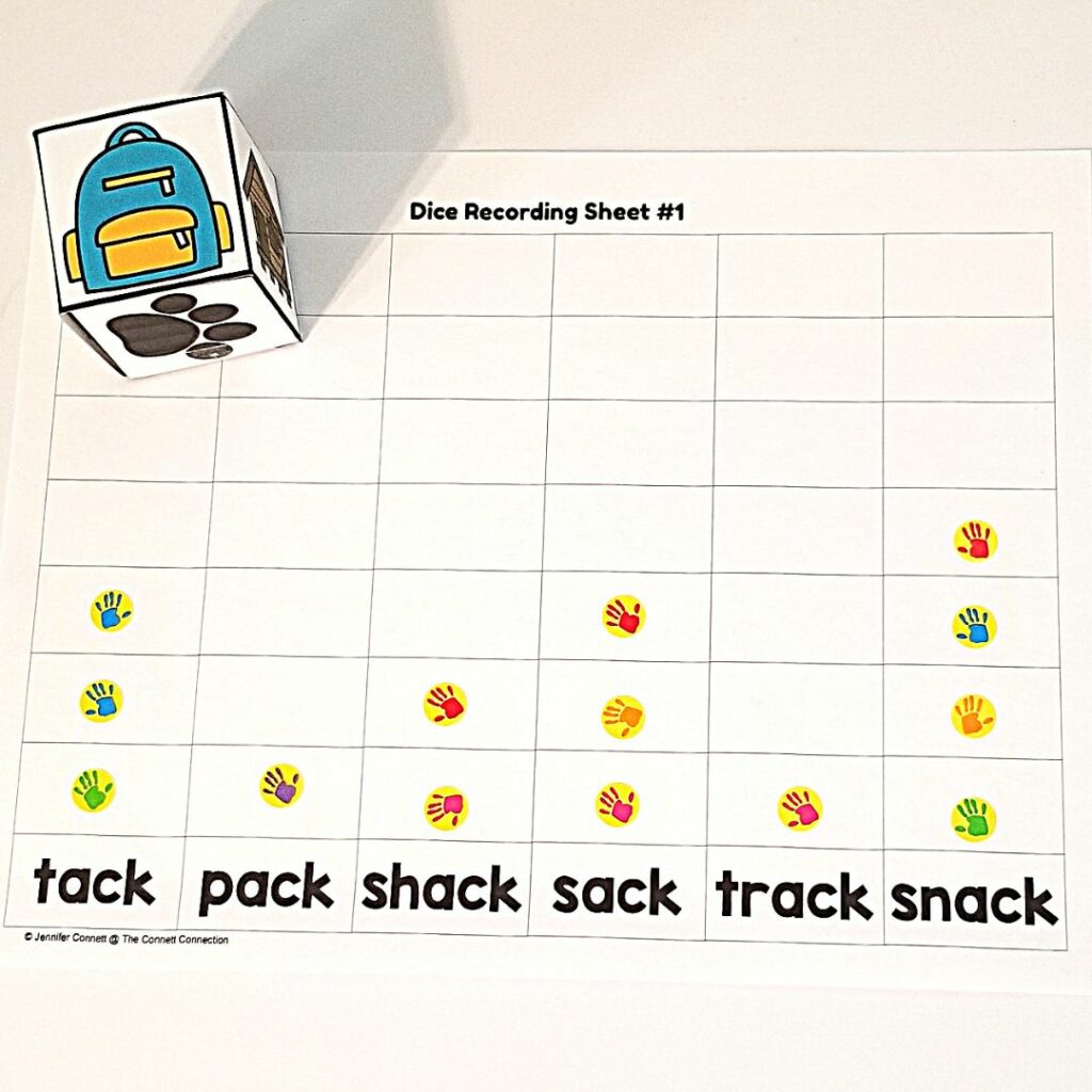 ACK Words Dice Games - A Ending Digraphs Phonics Game - Made By Teachers