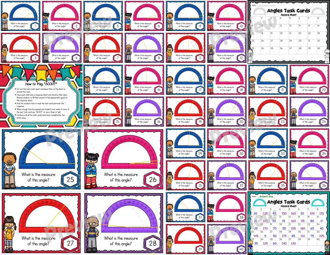 Angles Task Cards or SCOOT Game - Made By Teachers
