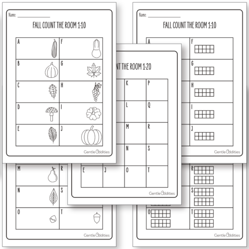 Fall/Autumn Activity - Count The Room - Counting Cards 1-20 - Made By ...