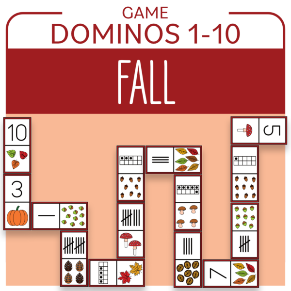 Fall/Autumn Game - Domino Counting 1-10 - Numbers, Ten Frames, Tally ...