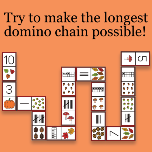 Fall/Autumn Game - Domino Counting 1-10 - Numbers, Ten Frames, Tally ...