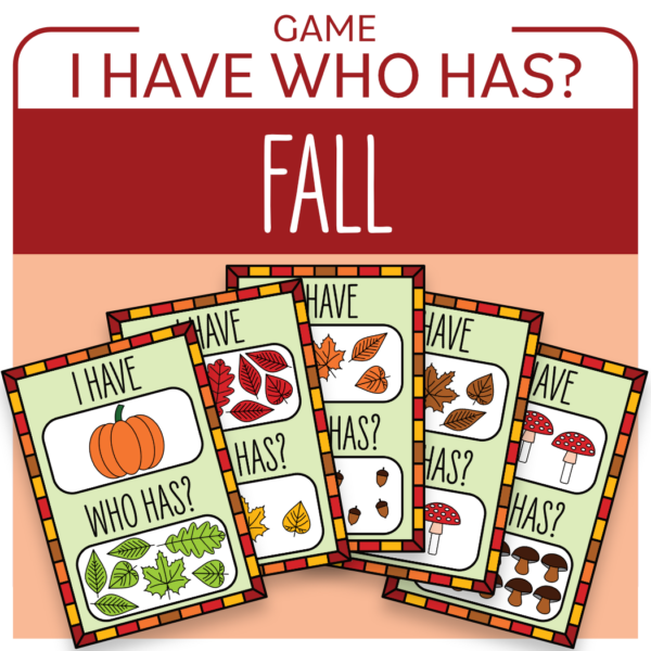 Fall Activity - I Have, Who Has? Cards Game - Counting 1-10 and Colors ...