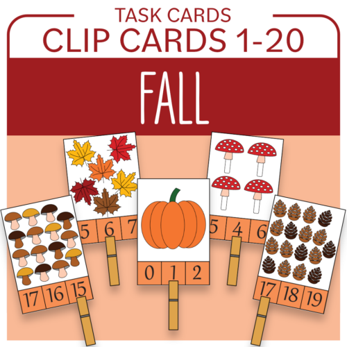 Fall/Autumn Activity - Count And Clip Task Cards: Counting to 20 | Made ...