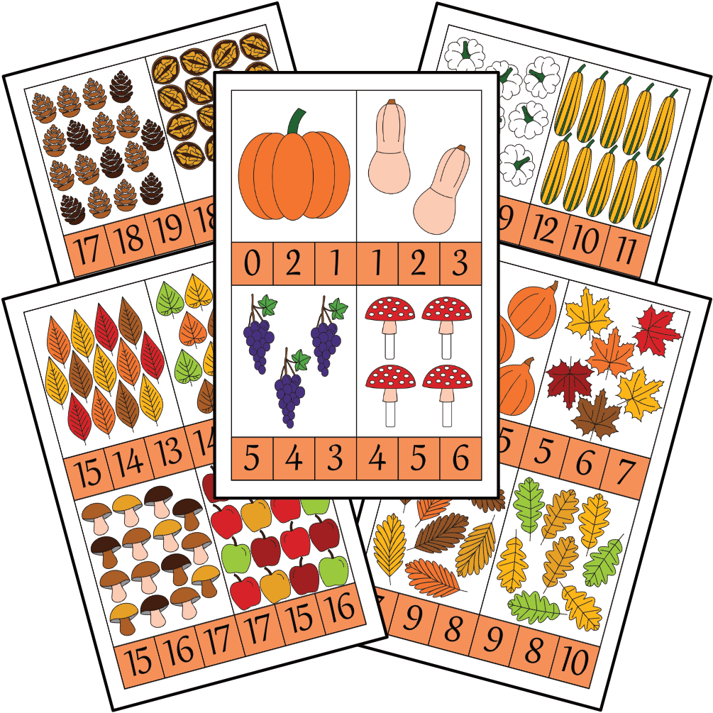 Fall/Autumn Activity - Count And Clip Task Cards: Counting to 20 | Made ...