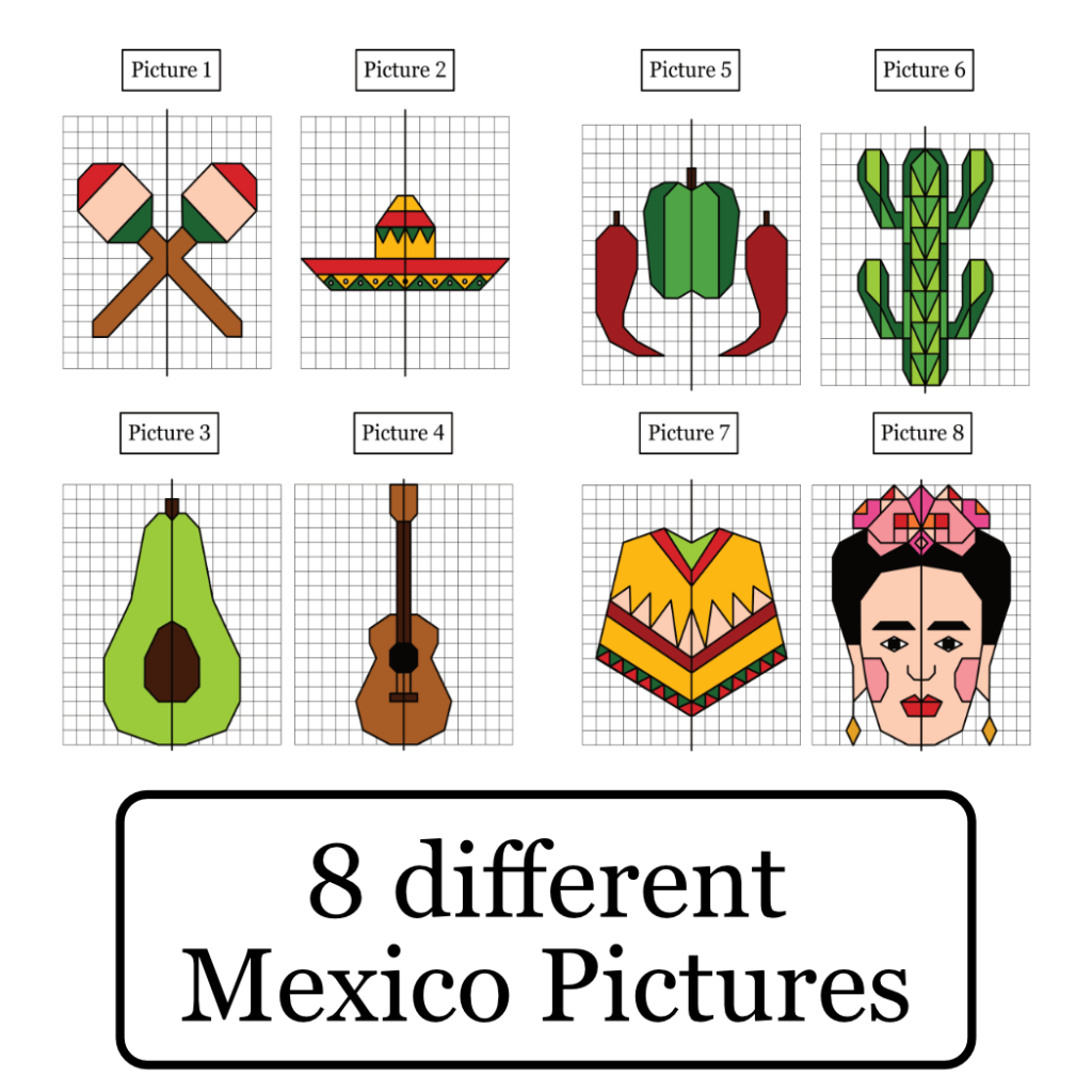Hispanic Heritage Month - Mexico Math Symmetry and Coloring | Made By ...
