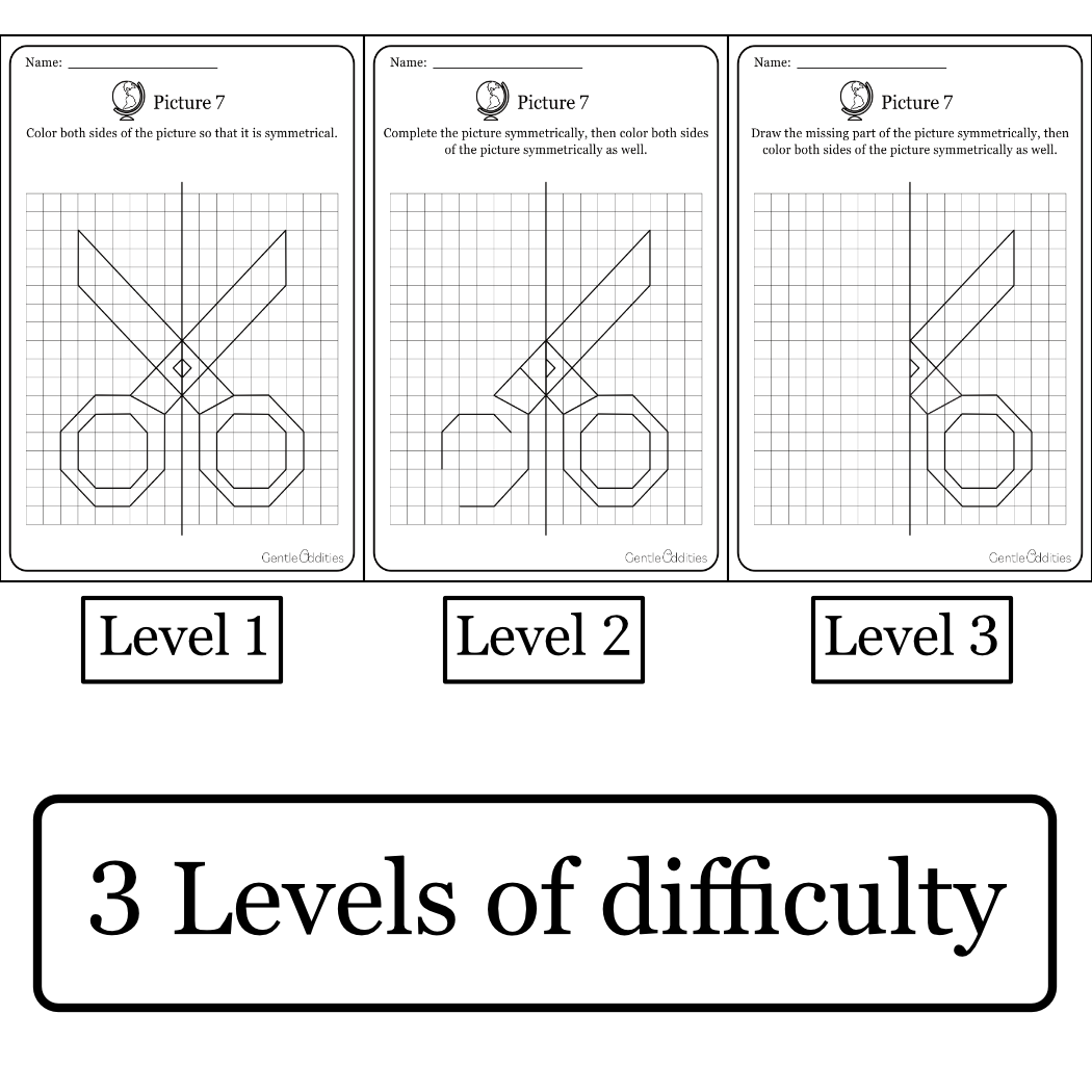 Back to School Activity - School Math Symmetry and Coloring | Made By ...