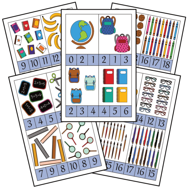 Back to School Activity - Count And Clip Task Cards: Counting to 20 ...