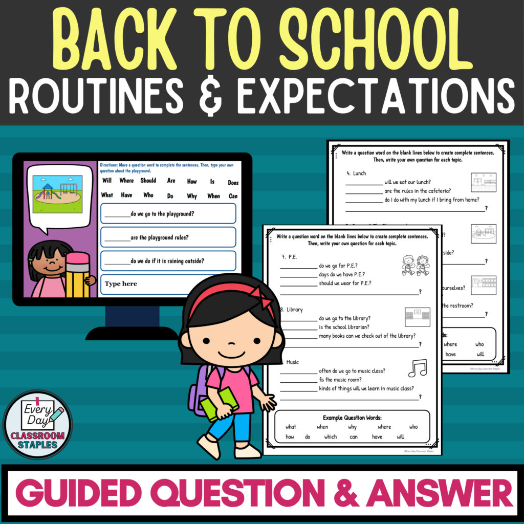 Back to School Routines and Procedures Google Slides and Print Pages ...