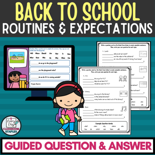 Back to School Routines and Procedures Google Slides and Print Pages ...
