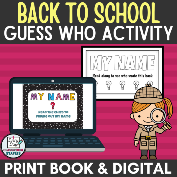 Back to School Name Activity - Get to Know You Digital & Print Book ...