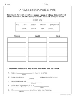 Back-to-School Grammar Review - Grade 1-2 : 24 worksheets | Made By ...