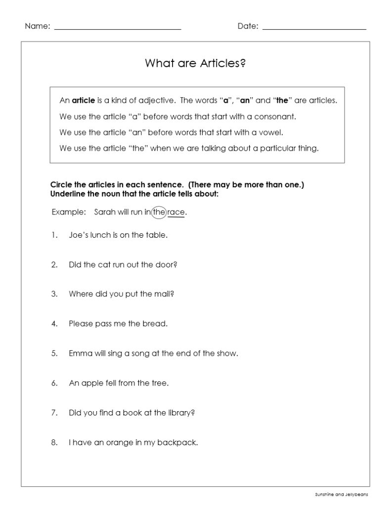 Back-to-School Grammar Review - Grade 1-2 : 24 worksheets - Made By ...