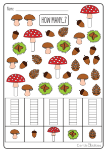 Fall/Autumn Activity - I Spy - How Many...? Color, Count and Graph up ...