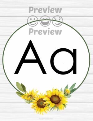 Alphabet Posters Farmhouse Sunflower - Made By Teachers
