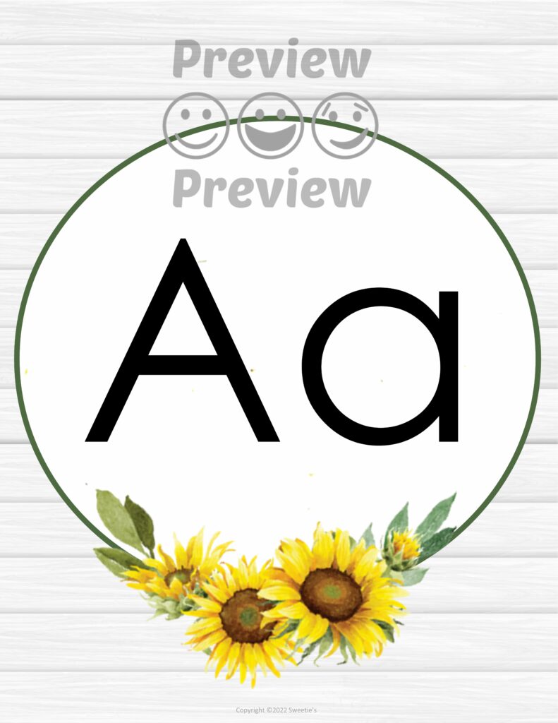 Alphabet Posters Farmhouse Sunflower - Made By Teachers