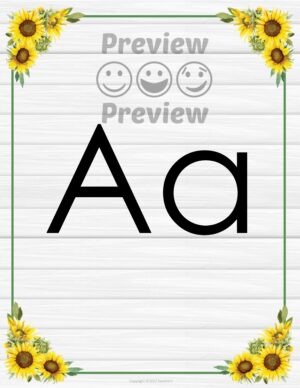 Alphabet Posters Farmhouse Sunflower - Made By Teachers