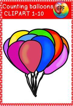Counting balloon clip art (moveable) | Made By Teachers