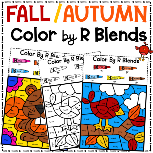 Fall Color by Code R Blends | Made By Teachers