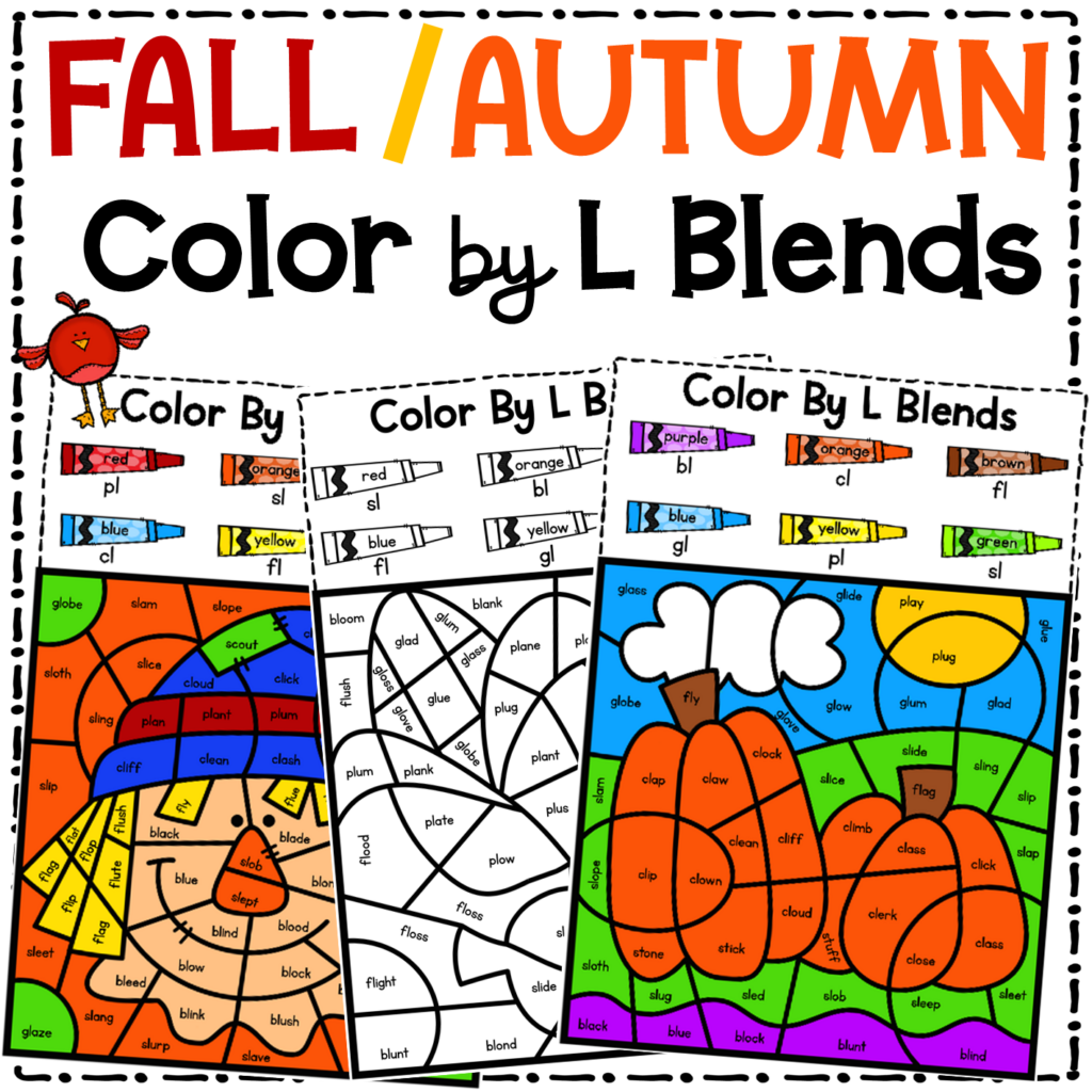 Fall Color by Code L Blends - Made By Teachers