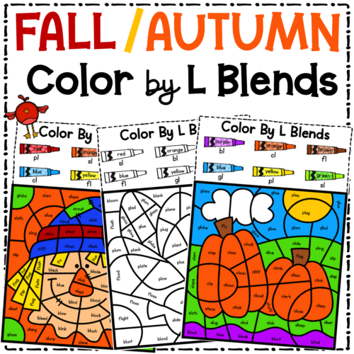 Fall Color by Code L Blends - Made By Teachers