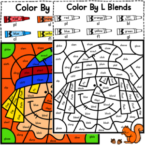 Fall Color by Code L Blends - Made By Teachers