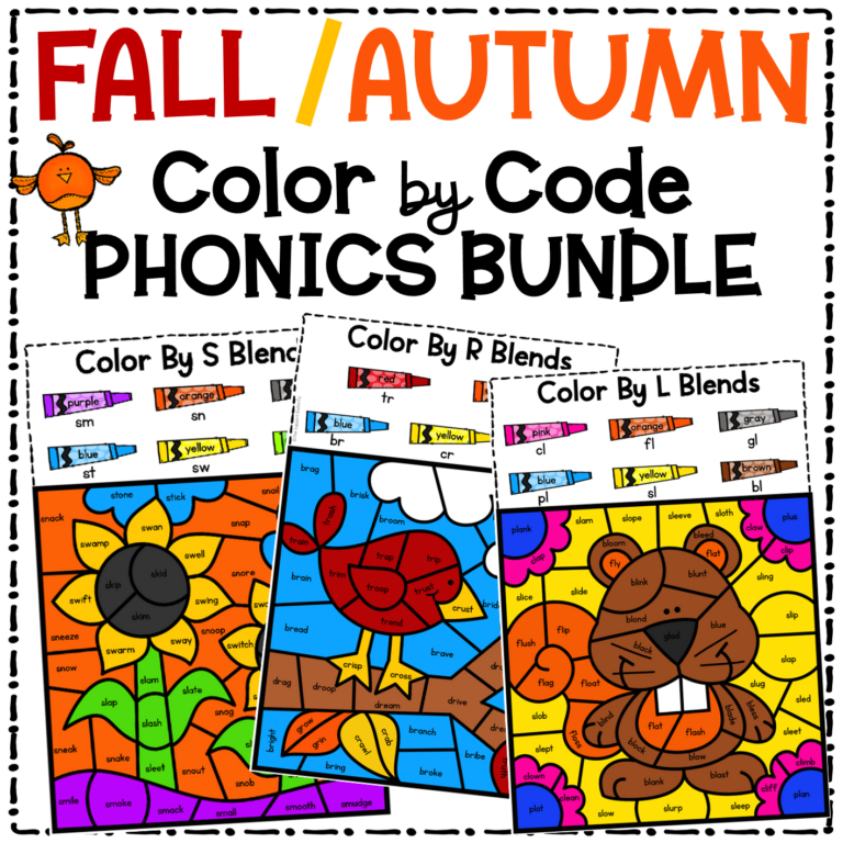 Fall Color by Code Blends Bundle | Made By Teachers