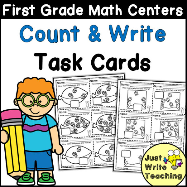 Count and Write Task Cards - First Grade Math Centers - Made By Teachers