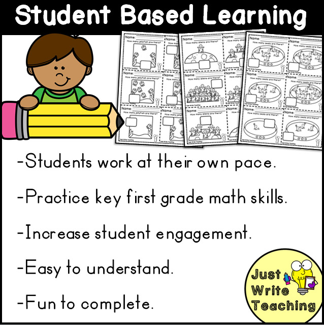 Count and Write Task Cards - First Grade Math Centers | Made By Teachers