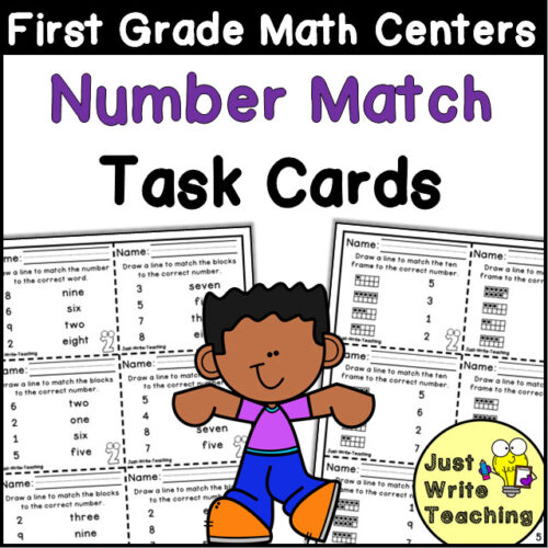 Number Match Task Cards - First Grade Math Centers - Made By Teachers