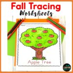 Fall Picture Tracing & Coloring Fine Motor Activity | Autumn Worksheets ...