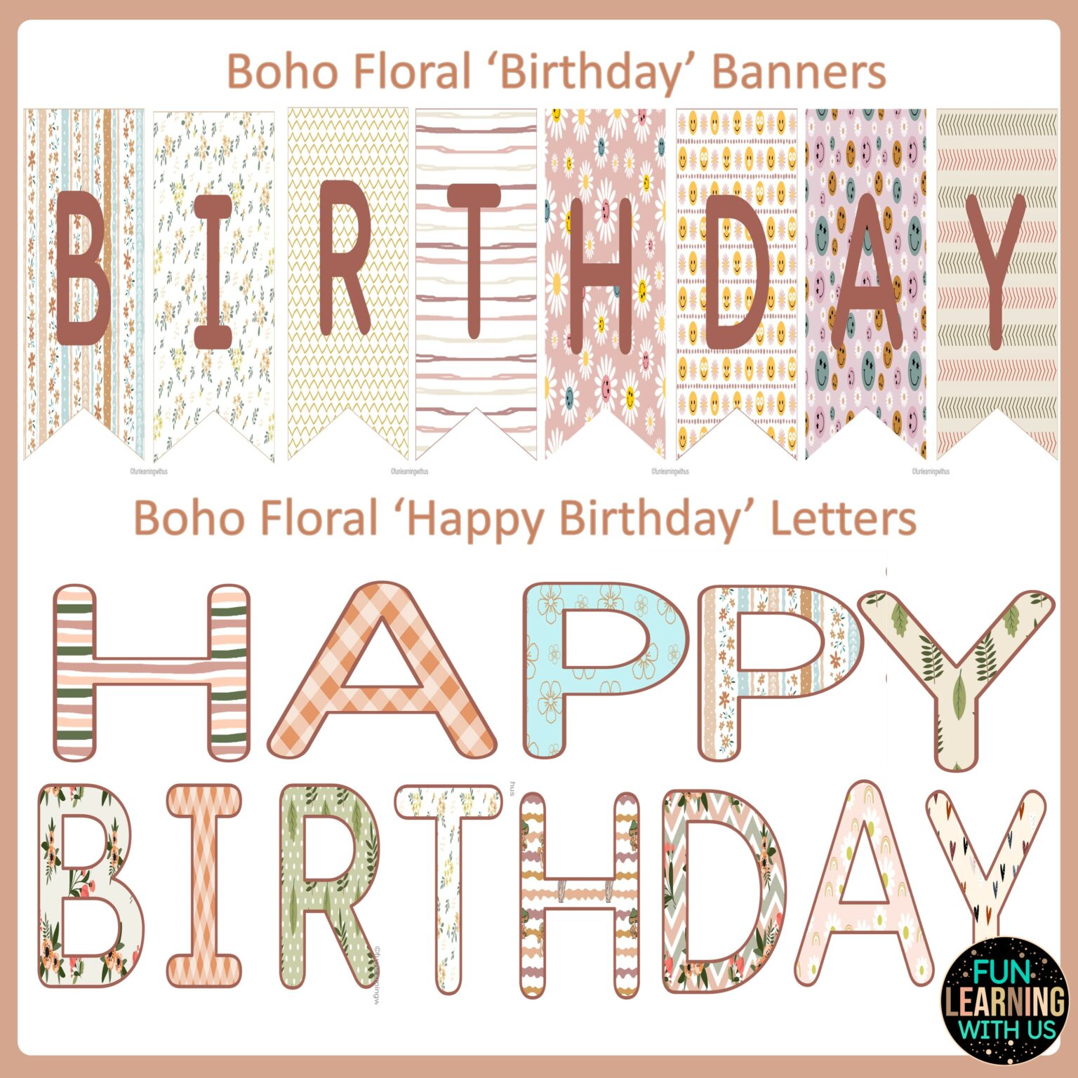 Boho Editable Rainbow Birthday Bulletin Board Display | Made By Teachers