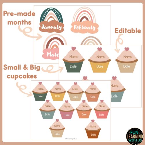 Boho Editable Rainbow Birthday Bulletin Board Display - Made By Teachers