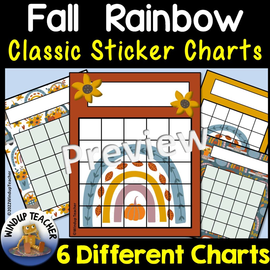 Fall Rainbow Classic Sticker Charts | Made By Teachers