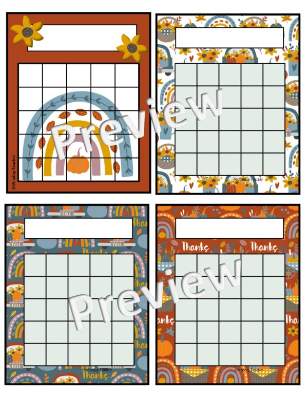 Fall Rainbow Classic Sticker Charts | Made By Teachers