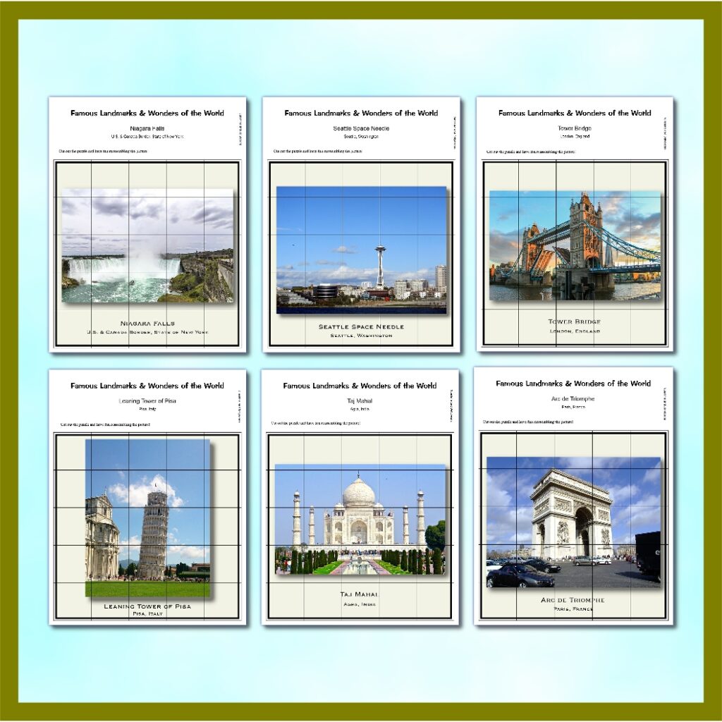 Famous Landmarks & Wonders of the World - 25 Photo Jigsaw Puzzles ...