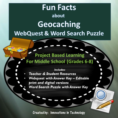 Geocaching - WebQuest & Word Search Puzzle - Made By Teachers