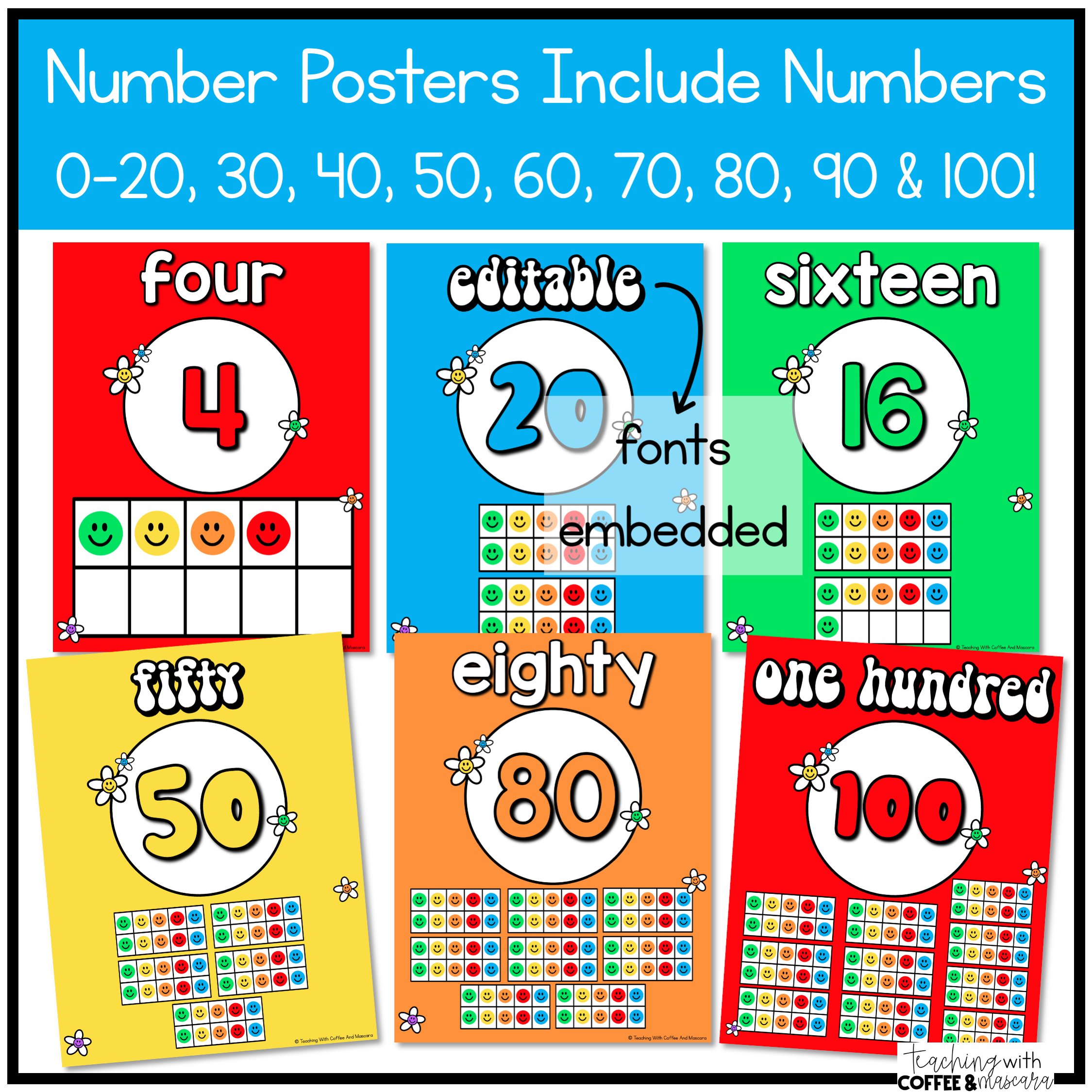 Numbers Posters 1-20 and More - Made By Teachers