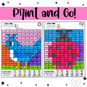 Spring CVC Words Practice Coloring Pages Editable Worksheets - Made By ...