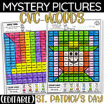 St. Patrick's Day CVC Words Practice Color by Code Editable Worksheets ...