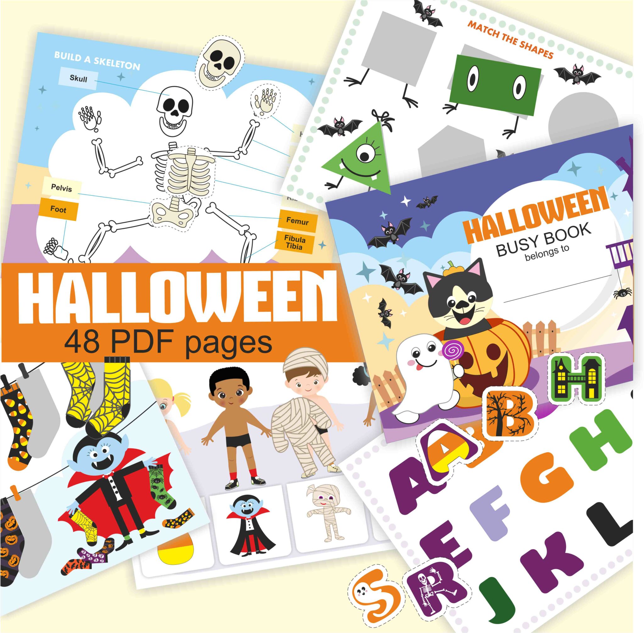 Halloween Busy Book Printable Toddler Learning Book Autumn Fall ...
